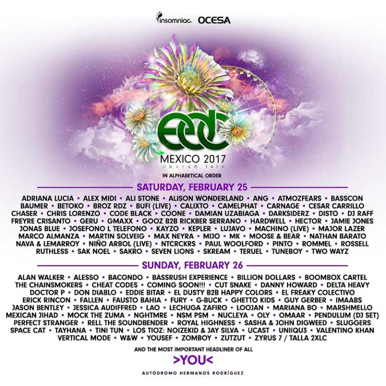 Los lineups del EDC México a lo largo de su historia