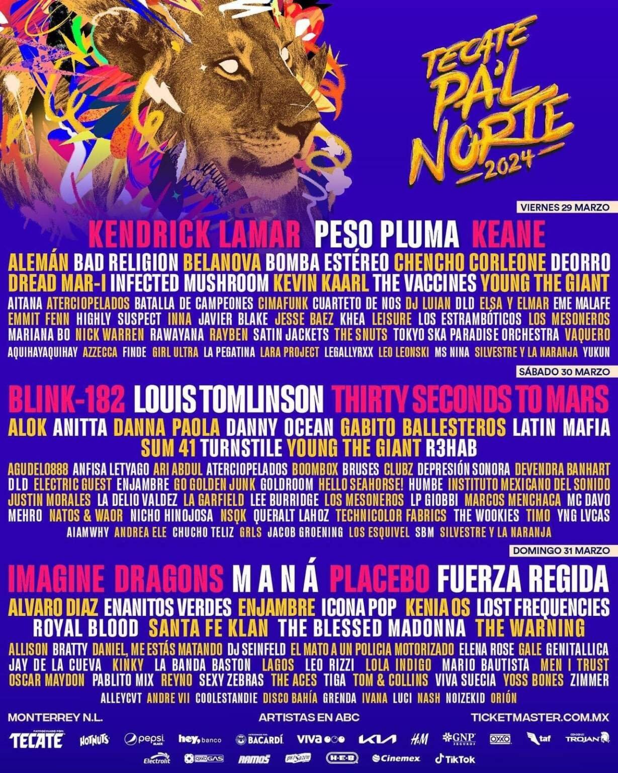 cartel 2024 tecate pal norte - Festivales México